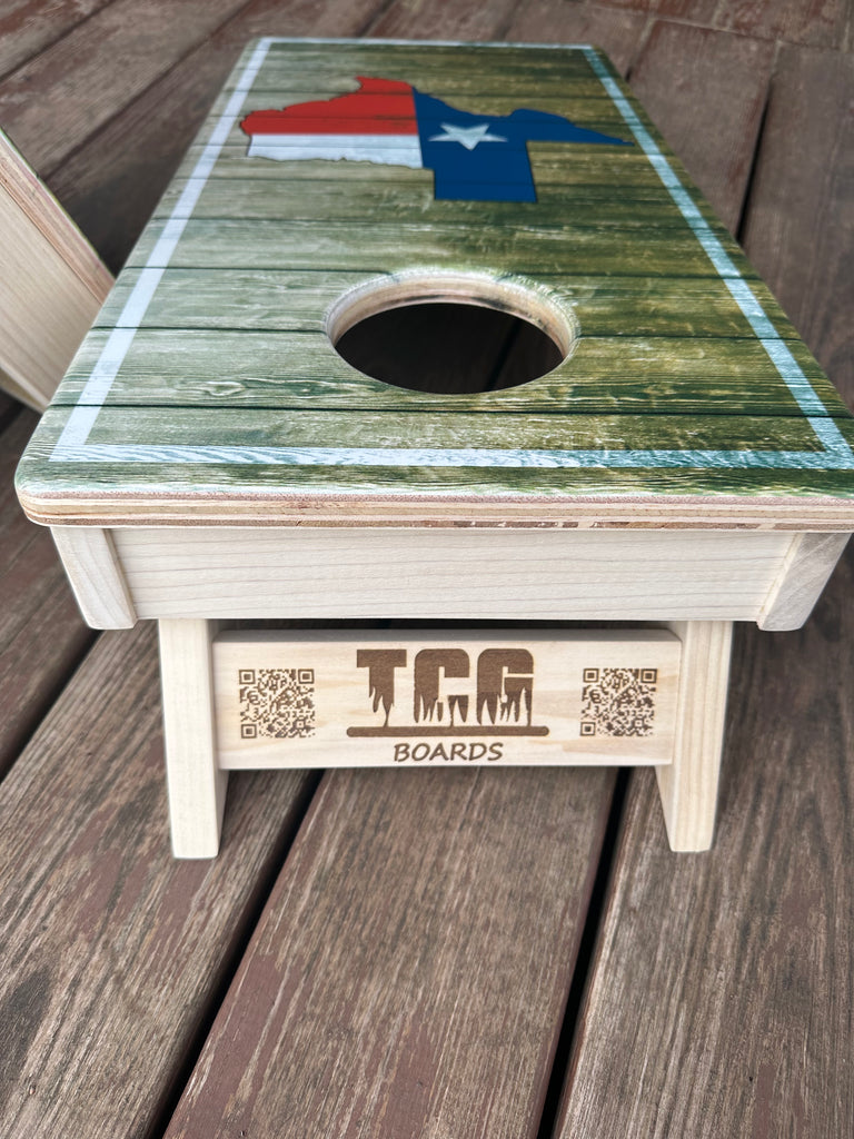 Mini Texas State on Wood Planks – TexasCornholeGames