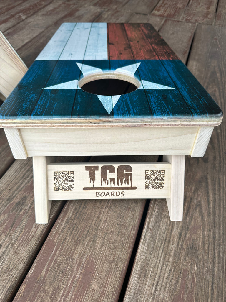 Mini Texas Flag on Wood Planks – TexasCornholeGames